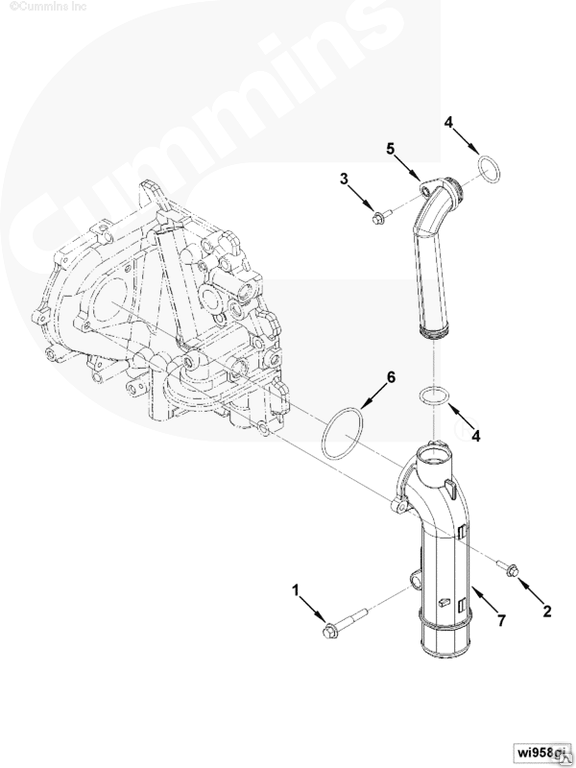Трубка охлаждения двигателя Cummins ISF 3,8 4943258 купить от 340 до ...