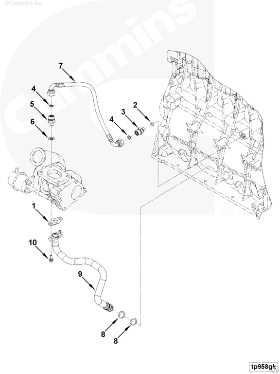 Трубка возврата масла с турбины Cummins ISF 3.8 5257527, цена в Санкт ...