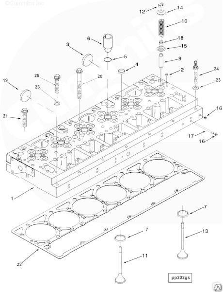 Головка блока цилиндров (ГБЦ) Cummins QSM11 4952832 2864016 4952446 ...